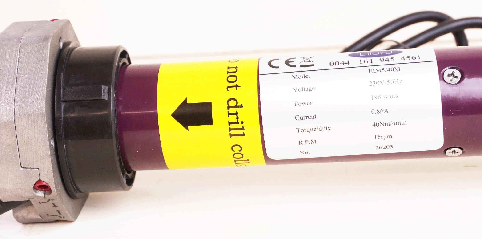 Ellard Tubular Motor 45 Series 40NM 50NM with Manual Override ...